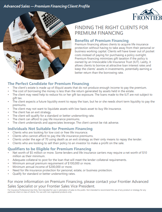 Premium Financing – Frontier Brokerage Insurance Services